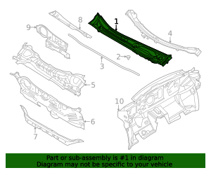 2020-2022 Nissan Sentra Cowl Grille 66862-6LB0A | Nissan Parts Plus