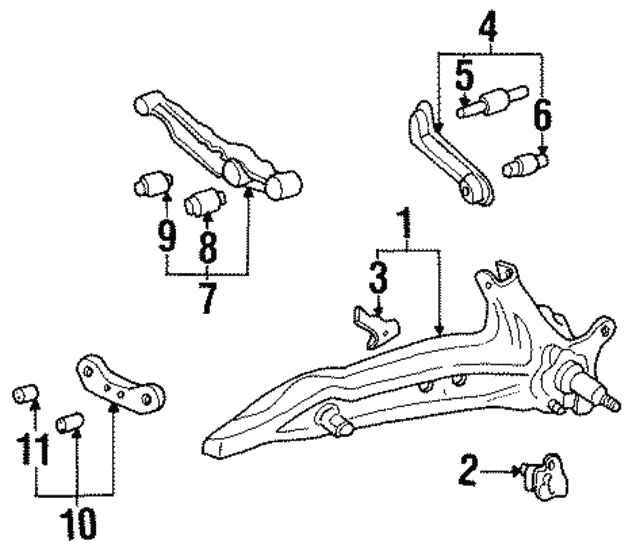 52622-SH3-010 - Lower Arm Assembly Bushing 1989-1997 Honda | Honda ...