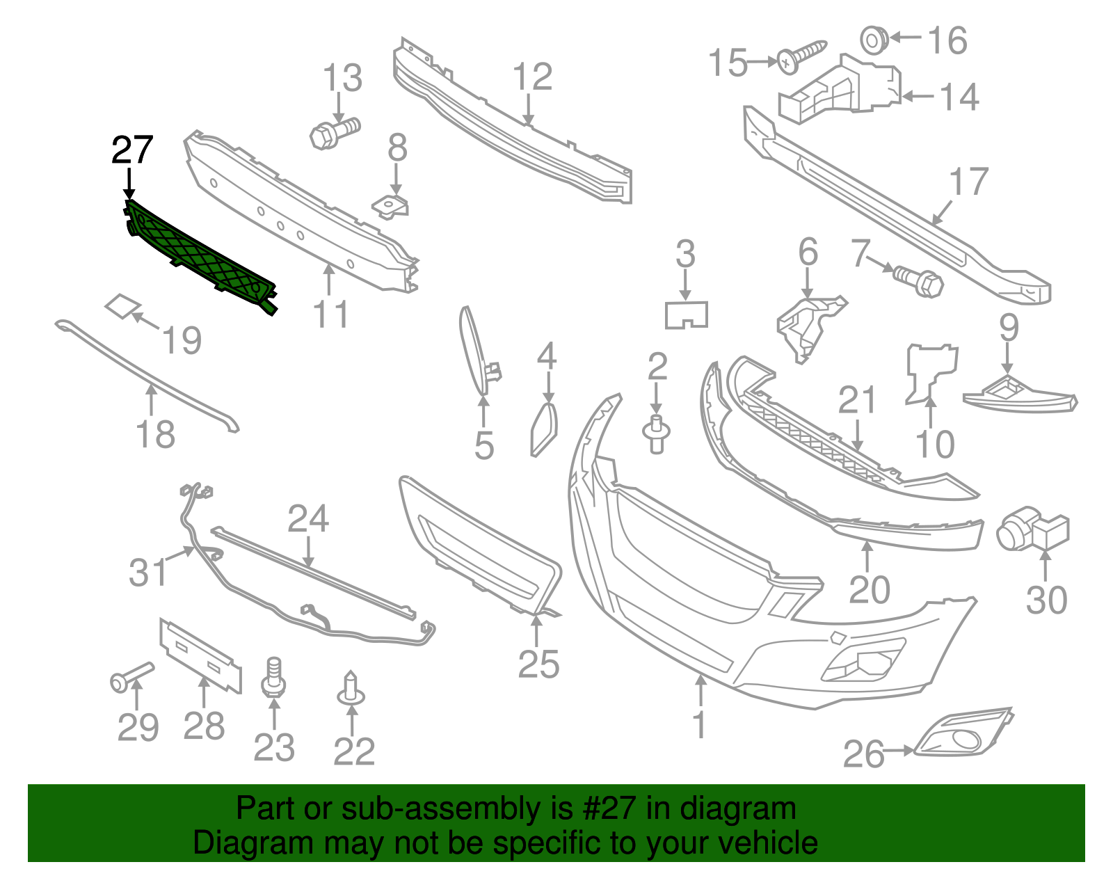 2010-2013 Volvo XC60 Lower Grille 30763422 | NewAutoParts.com