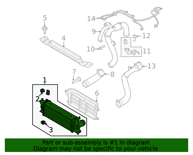 2021-2024 Ford Bronco Inter-Cooler mb3z6c839a | TascaParts.com