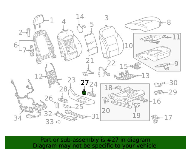 2020-2023 GM Lumbar Switch 84494391 | GMPartsDirect.com