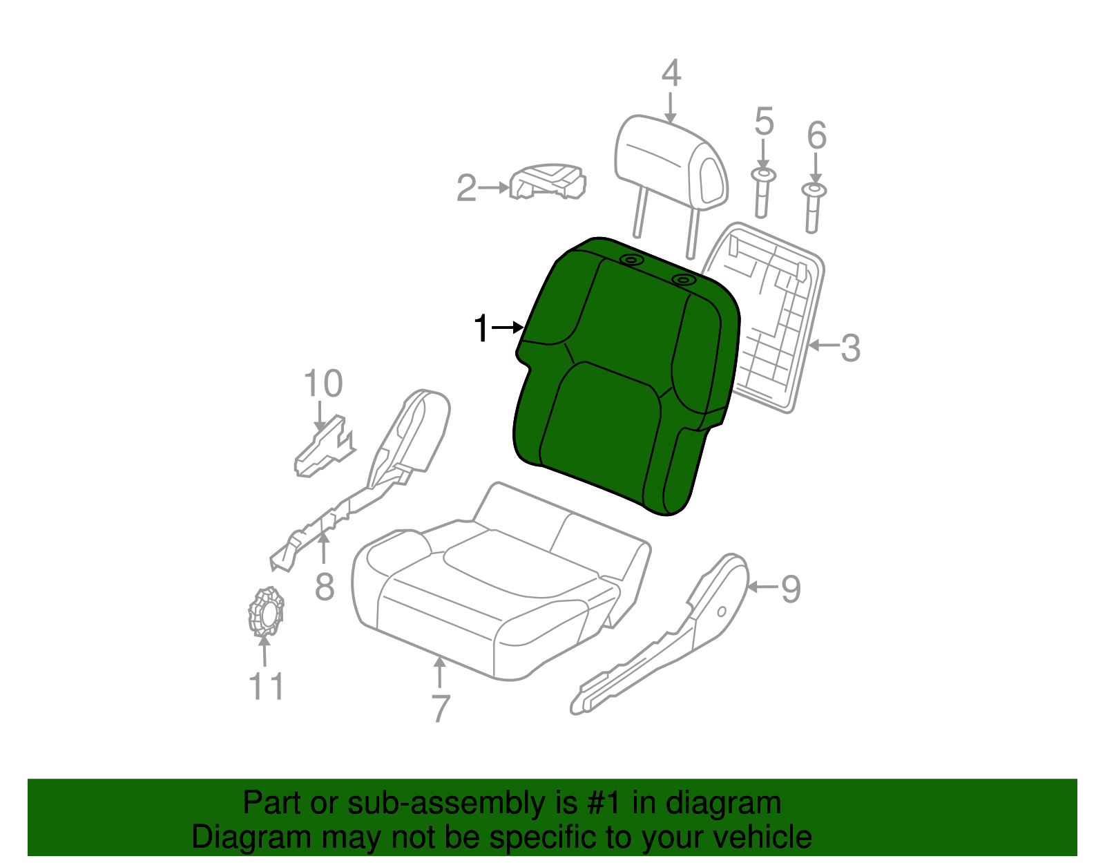 2005-2008 Nissan Xterra Seat Back Assembly 87600-EA310 | Team Nissan Inc.