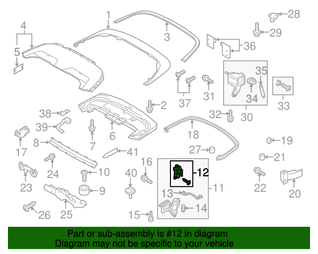 8F0-898-813 - Hinge Assembly Repair Kit 2010-2017 Audi | Audi OEM Parts