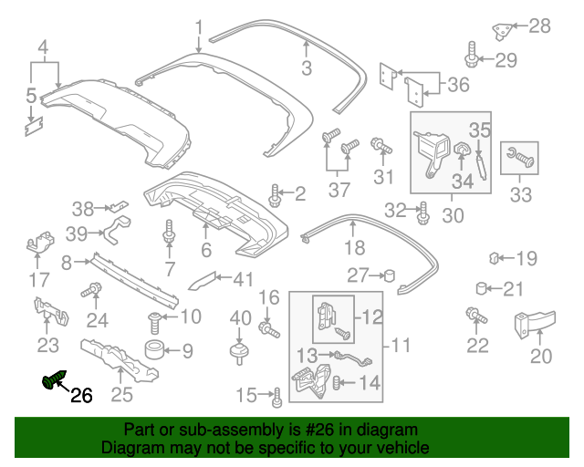 WHT-000-439 - Convertible Top Stowage Compartment Latch Bolt 2010-2012 ...