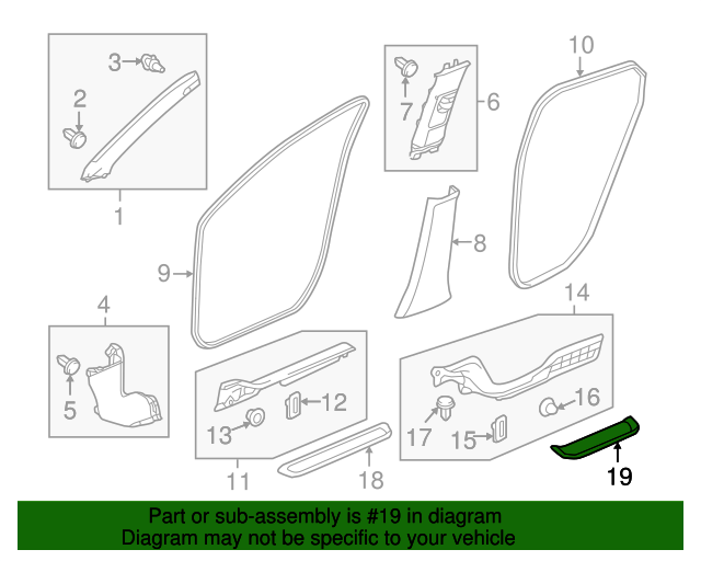 84262-TX4-A00ZA - Sill Molding 2013-2018 Acura RDX | AutoNation Parts