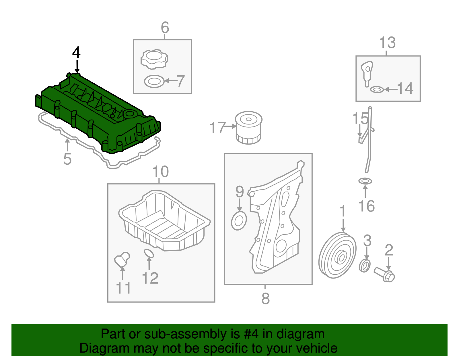 2010-2015 Hyundai Valve Cover 22410-2G100 | Retail Performance Auto Parts