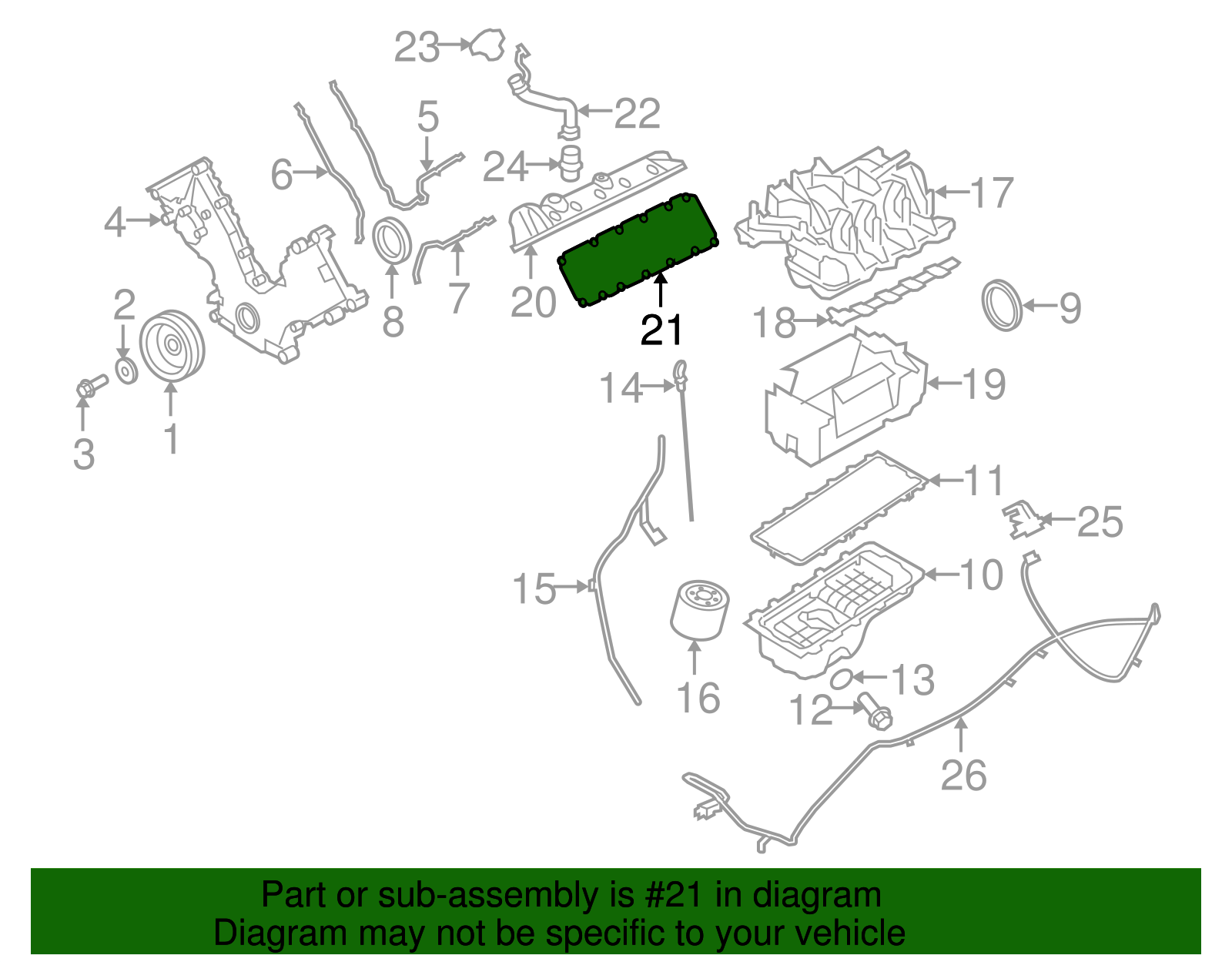 4C3Z-6584-CA - Valve Cover Gasket 2004-2016 Ford | Ford Parts Center