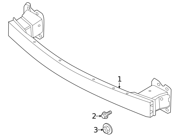 64900-K5000 - Bumper Impact Bar 2022-2024 Hyundai Santa Cruz ...