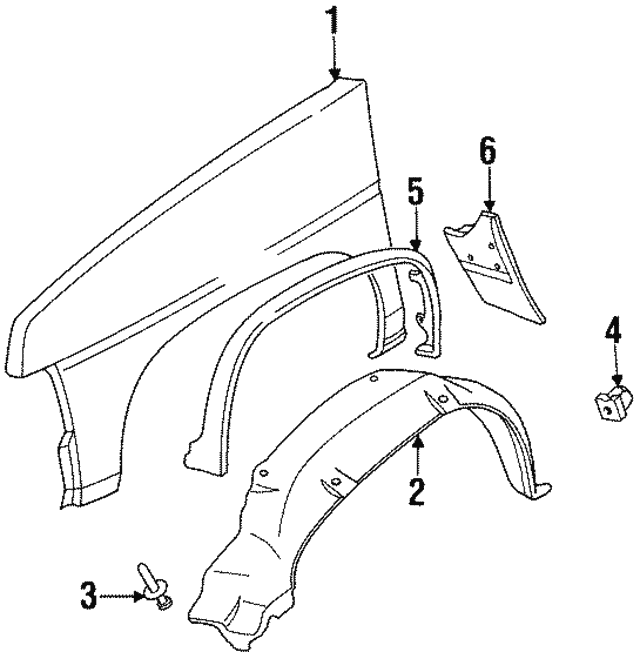 1986-1997 Nissan Fender Liner - Driver's Side (LH) 63881-58G10 ...
