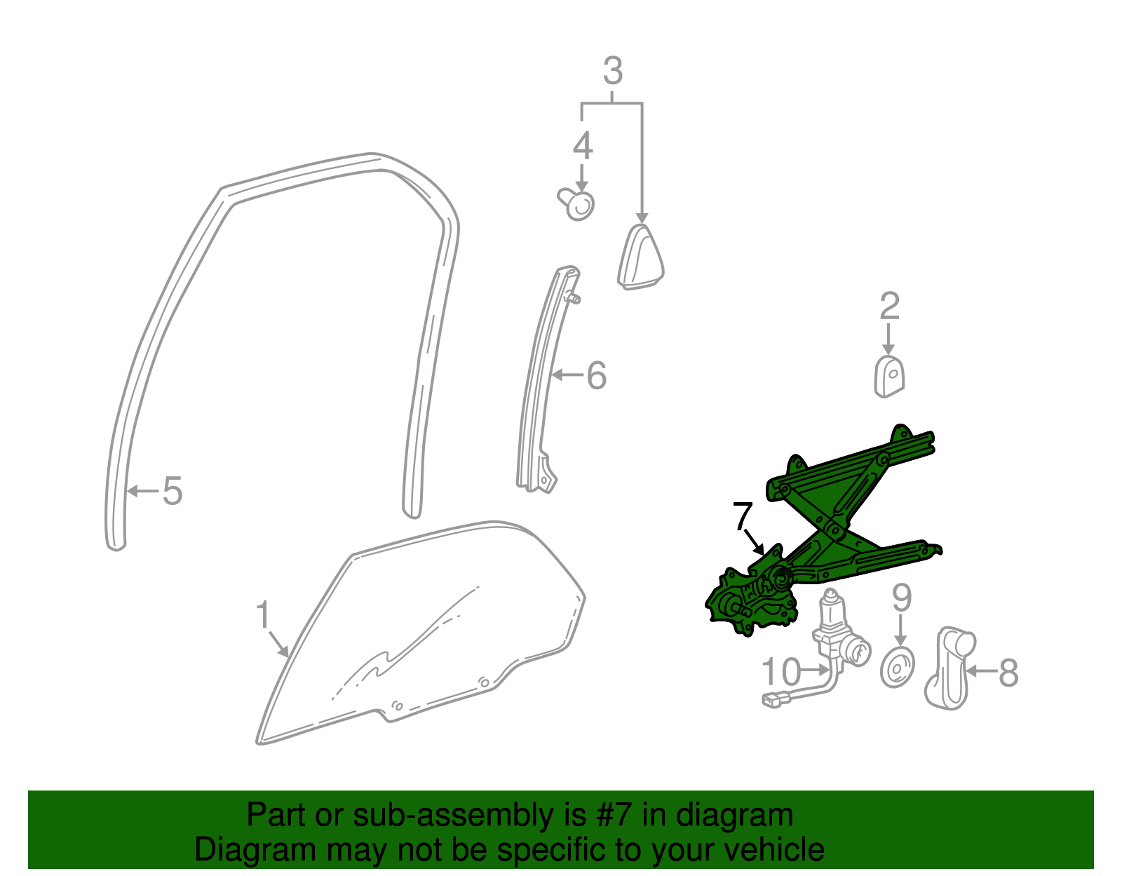 69803-AA010 - 1992-2001 Toyota Camry - Window Regulator | Sparks Parts