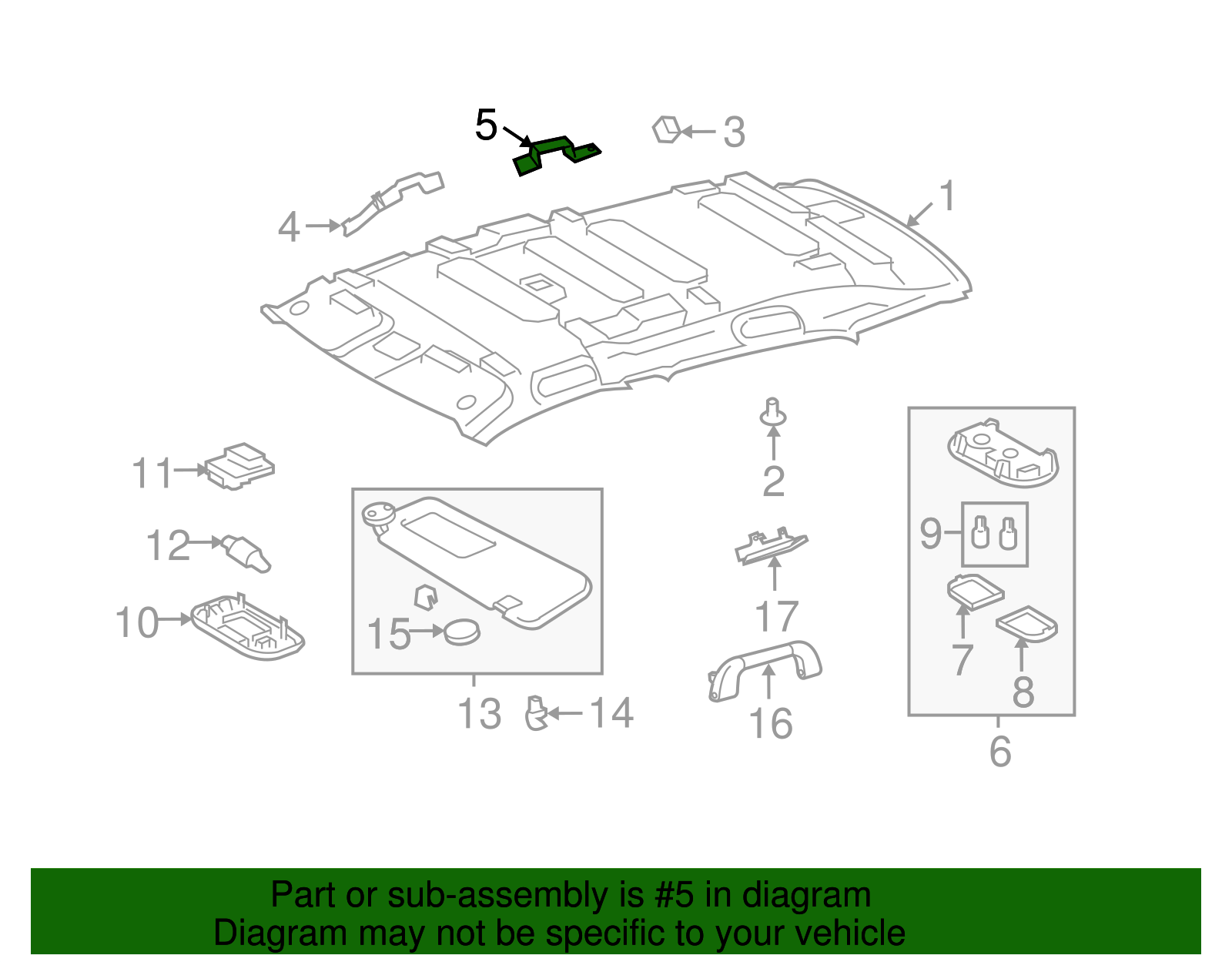 2008-2014 Scion xD Headliner Bracket 66414-52270 | Toyota Parts Center
