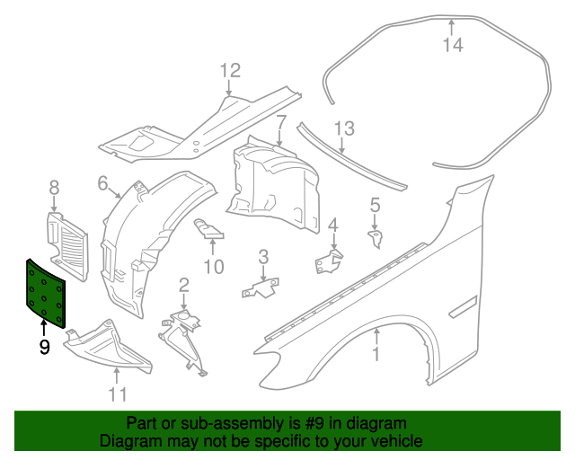 51717302365 - 2011-2015 BMW Rear Fender Liner Cover (51-71-7-302-365 ...