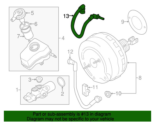 11-66-7-603-609 - Vacuum pipe 2013-2018 BMW | AutoNation Parts