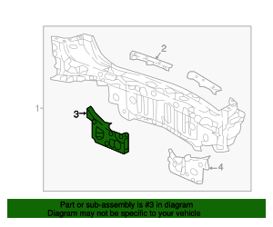 66116-TLA-A00ZZ - Stiffener R Rear Panel End - 2017-2019 Honda CR-V ...