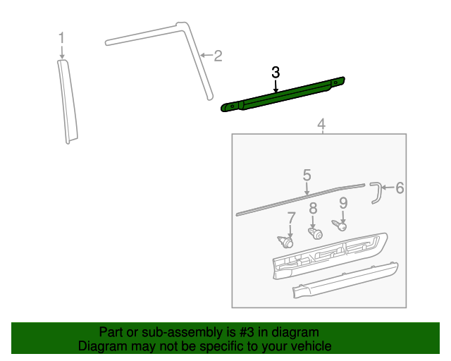 75740-60070 - Belt Molding - 2008-2011 2013-2020 Lexus LX570 | MyLexusParts