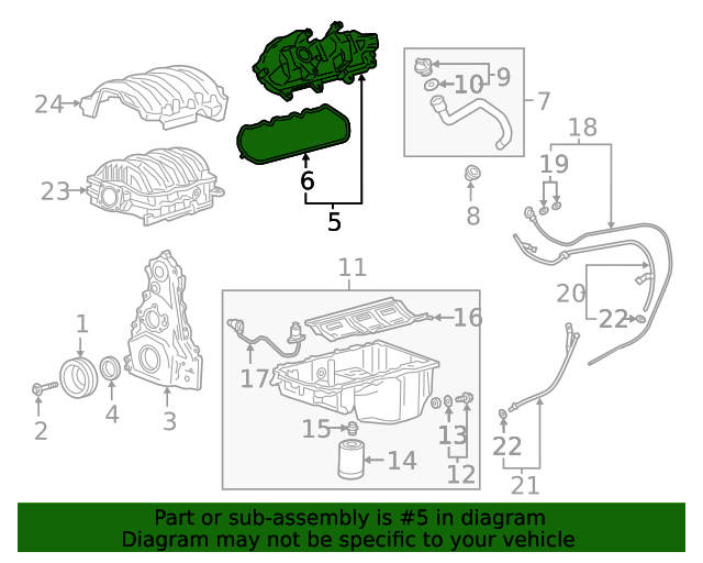 2014-2022 GM Passenger Side Rocker Arm Cover 12630880 GM ...