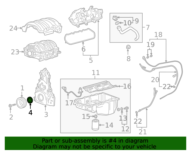2014-2024 GM Front Crankshaft Engine Oil Seal 12634614 GM ...