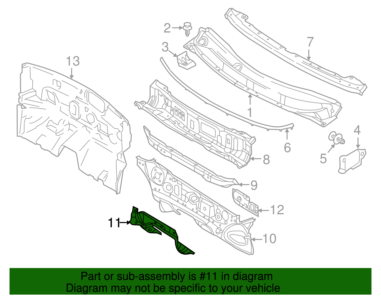 2013-2014 Nissan Versa Insulator 67810-1HL0B | Boro Nissan Parts
