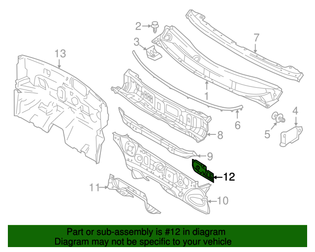 2012-2019 Nissan Lower Insulator 67896-1HL0A | QuirkParts