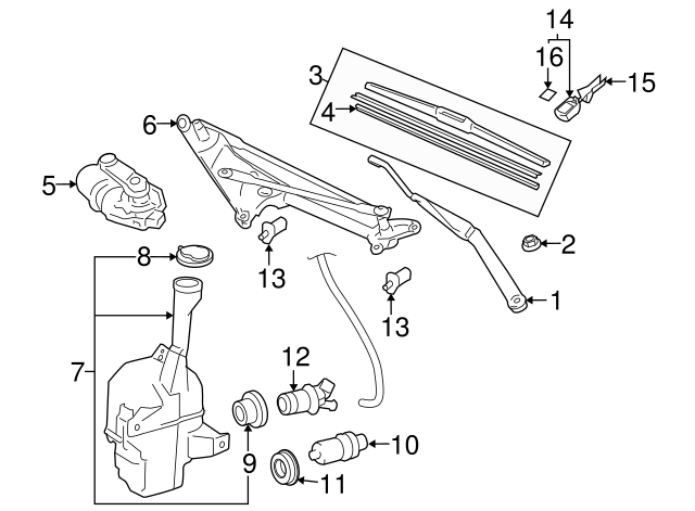 2007-2012 Lexus ES350 Wiper Arm 85221-33280 | OEM Parts Online
