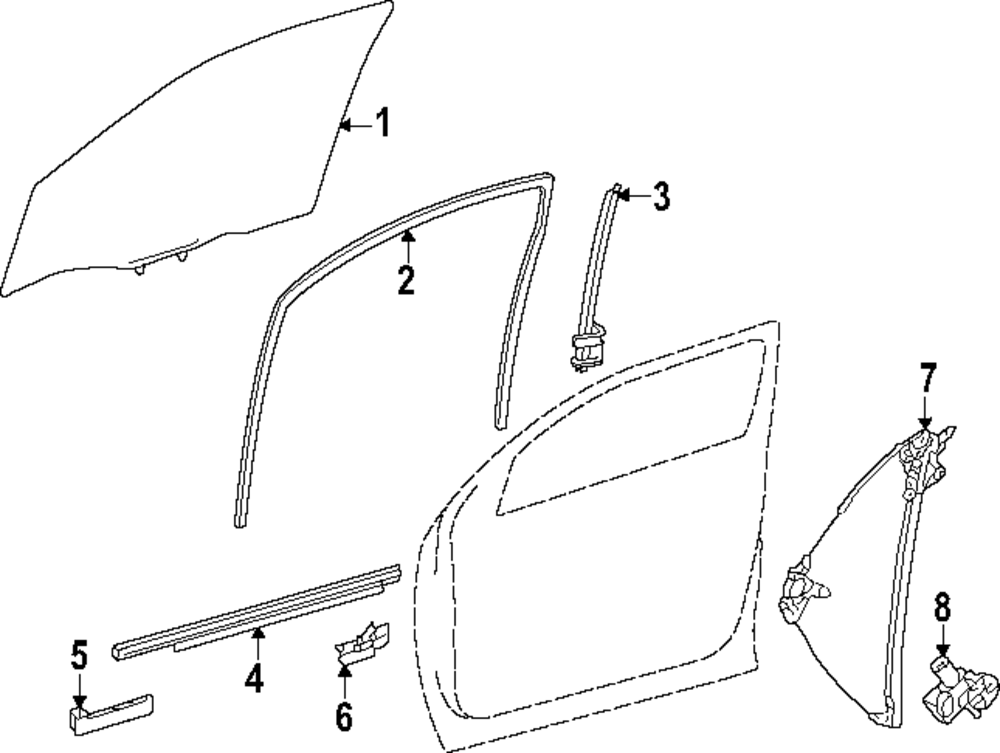 2024 Toyota Tacoma Belt Weather-Strip Rear Seal 68195-AK010 | Retail Performance Auto Parts