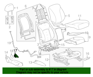 2012-2019 Chevrolet Sonic Jet Black Front Passenger Side Seat Recliner ...