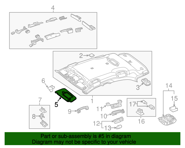 176-810-14-00-9H43 - Sun Visor 2015-2019 Mercedes-Benz ...