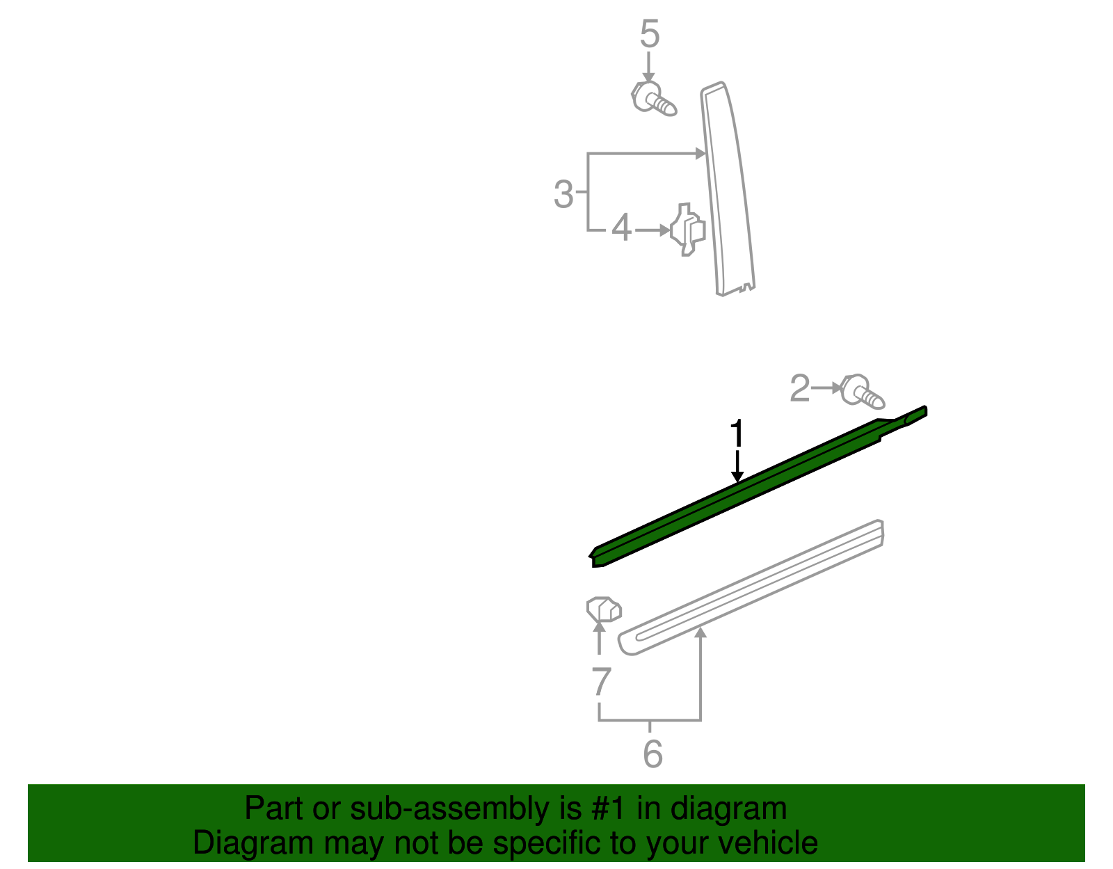 31513-TLA-A00 - Belt Molding | Genuine Honda Parts