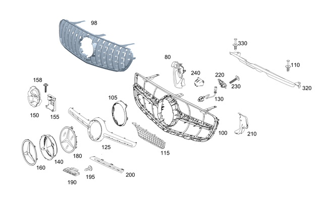 2019-2024 Mercedes-Benz Trim Grille 253-888-04-00 | Mercedes Parts ...