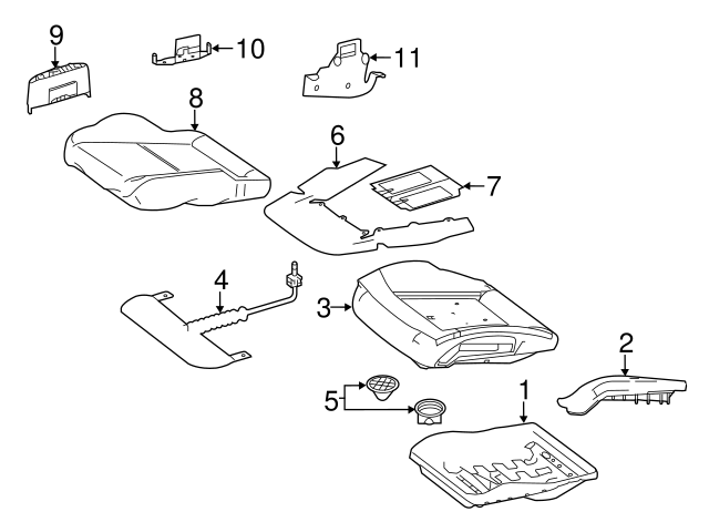 212-905-01-01 - Power Seat Switch 2012-2018 Mercedes-Benz ...