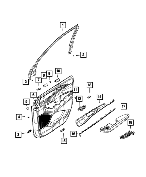 Door Trim Panels - Front and Rear for 2022 Jeep Grand Cherokee L ...
