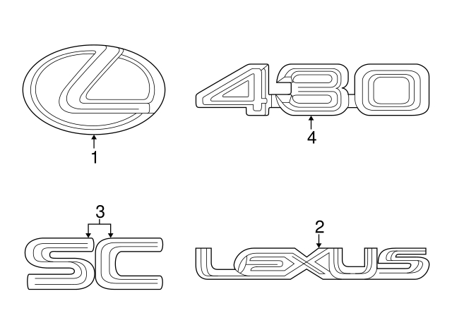 2002-2010 Lexus SC430 Nameplate 75442-24030 | OEM Parts Online