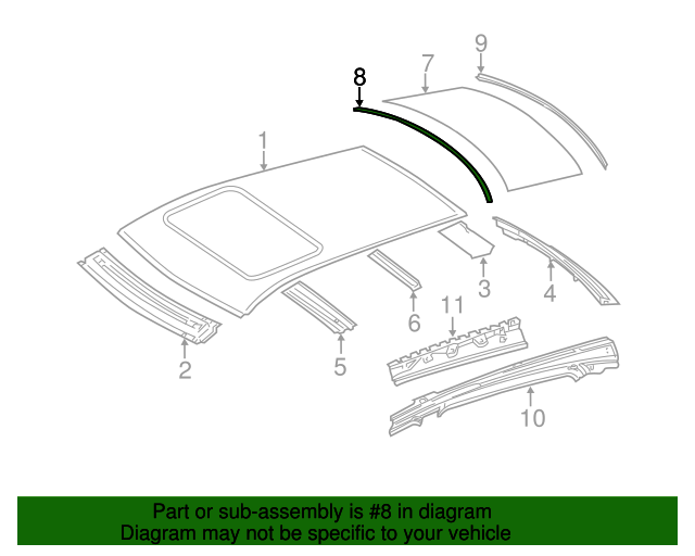 251-657-00-98 - Rear Panel Front Seal 2007-2010 Mercedes-Benz ...