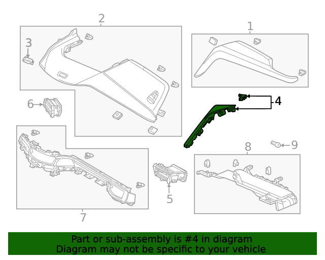 2021-2023 Acura TLX Inner Trim 83440-TGV-A03ZD | AutoNationParts.com