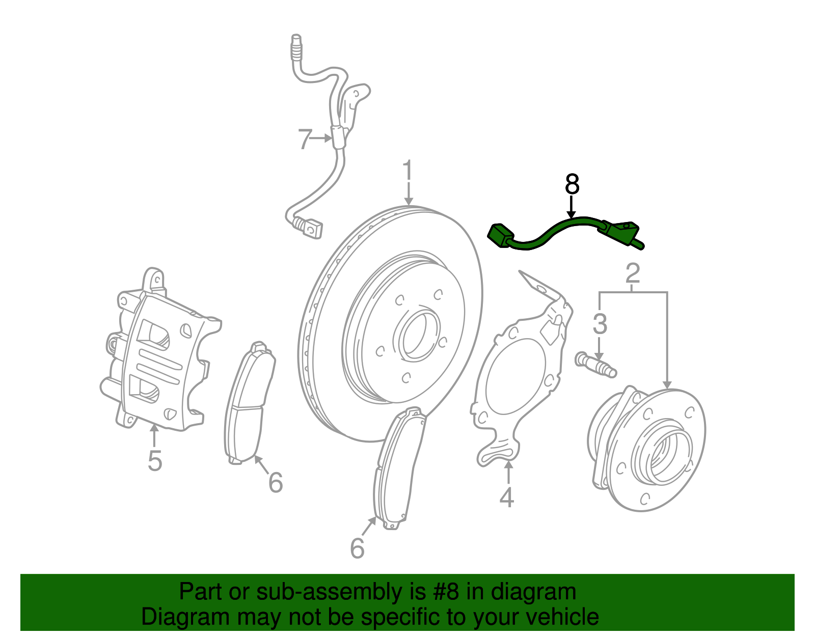2002-2007 GM Front Wheel Speed Sensor with Bolt 22676175 GM ...