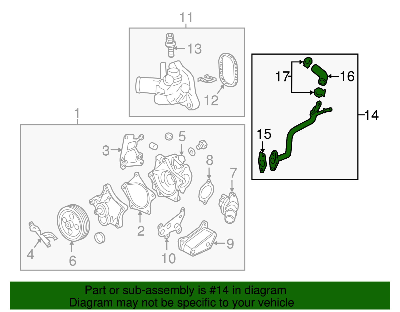 2016-2025 GM Thermal Bypass Pipe with Gasket, Hoses, Clamps, Retainers ...