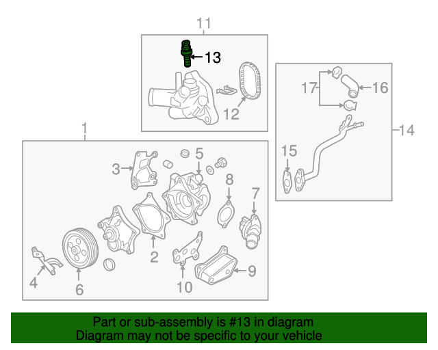 2015-2024 GM Coolant Temp Sensor 12641073 GM | GMPartsDirect.com