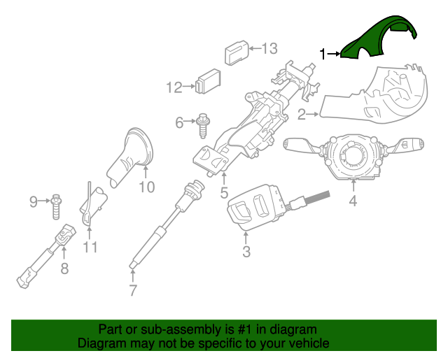 Genuine BMW 51-45-9-258-210 | Upper Column Cover | FREE Shipping on ...