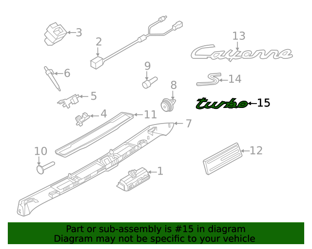 2021-2023 Porsche Cayenne Nameplate 9Y0-853-675-AH | Sunset Porsche Parts