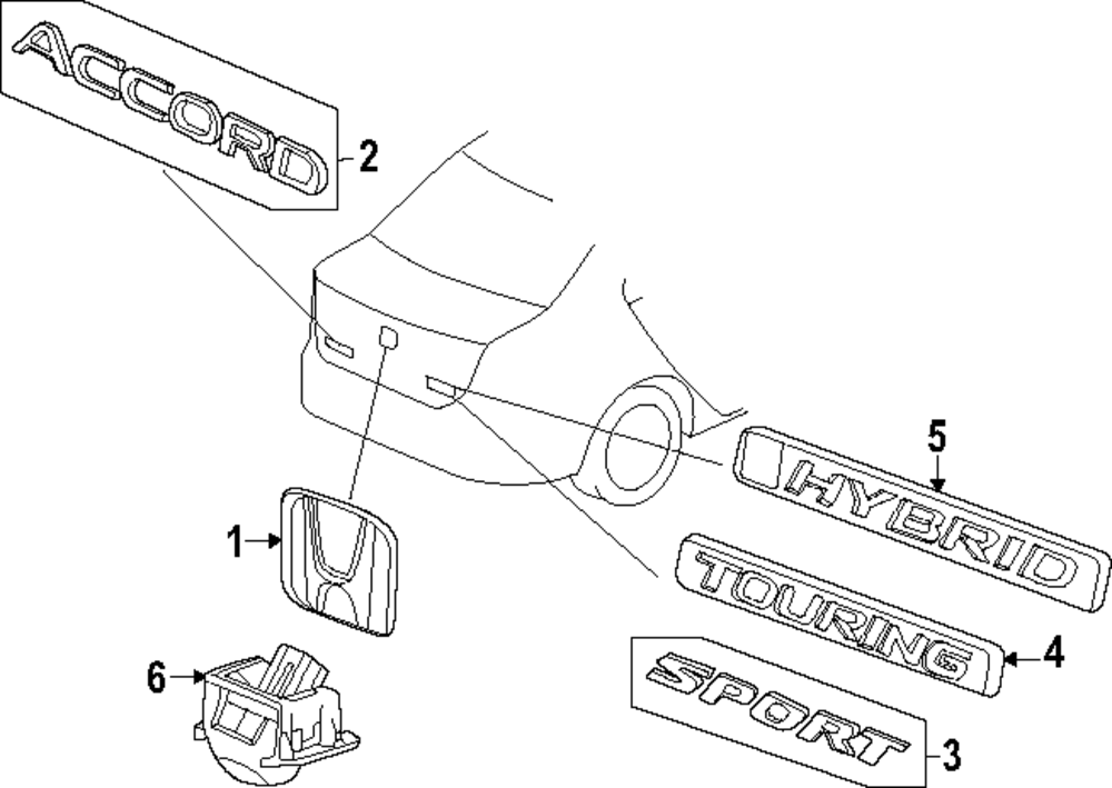 75722-30A-A00 - 2023-2025 Honda Accord - Nameplate | Genuine Honda Parts