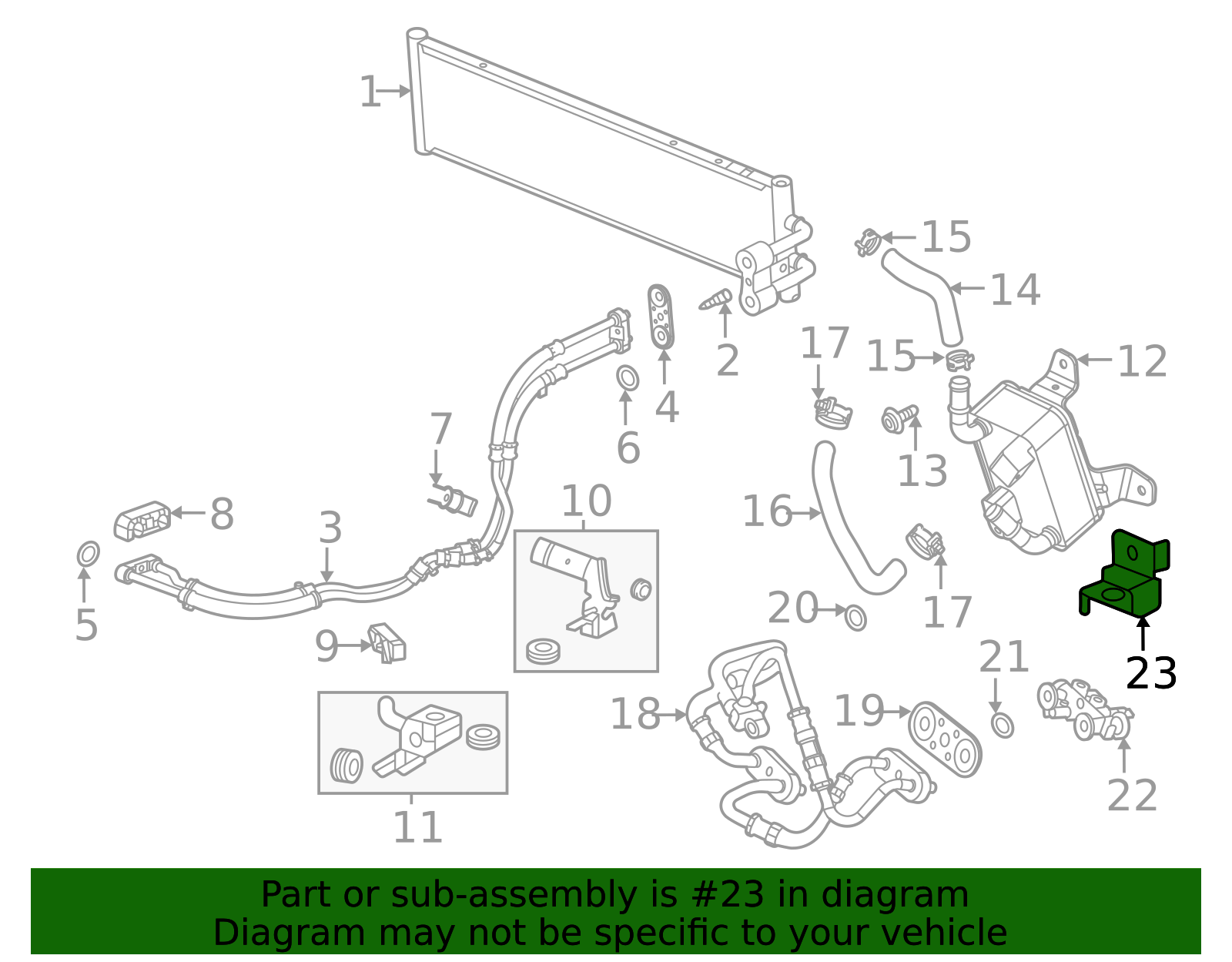 84581784 - Transmission Fluid Cooler Pipe Bracket 2020-2025 Cadillac ...