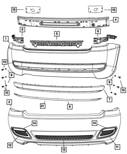 Rear Bumper and Fascia for 2013 Fiat 500 My Mopar Parts