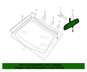 2009-2012 Audi Interior Rear View Mirror 4F0-857-511-AA-Z62 ...