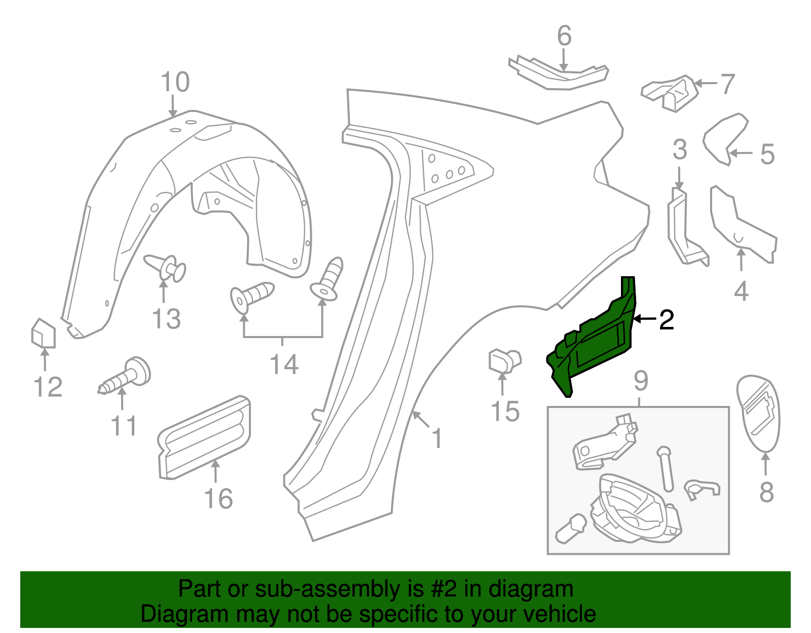 94576272 - Driver Side Body Side Front Outer Panel 2011-2016 Chevrolet ...