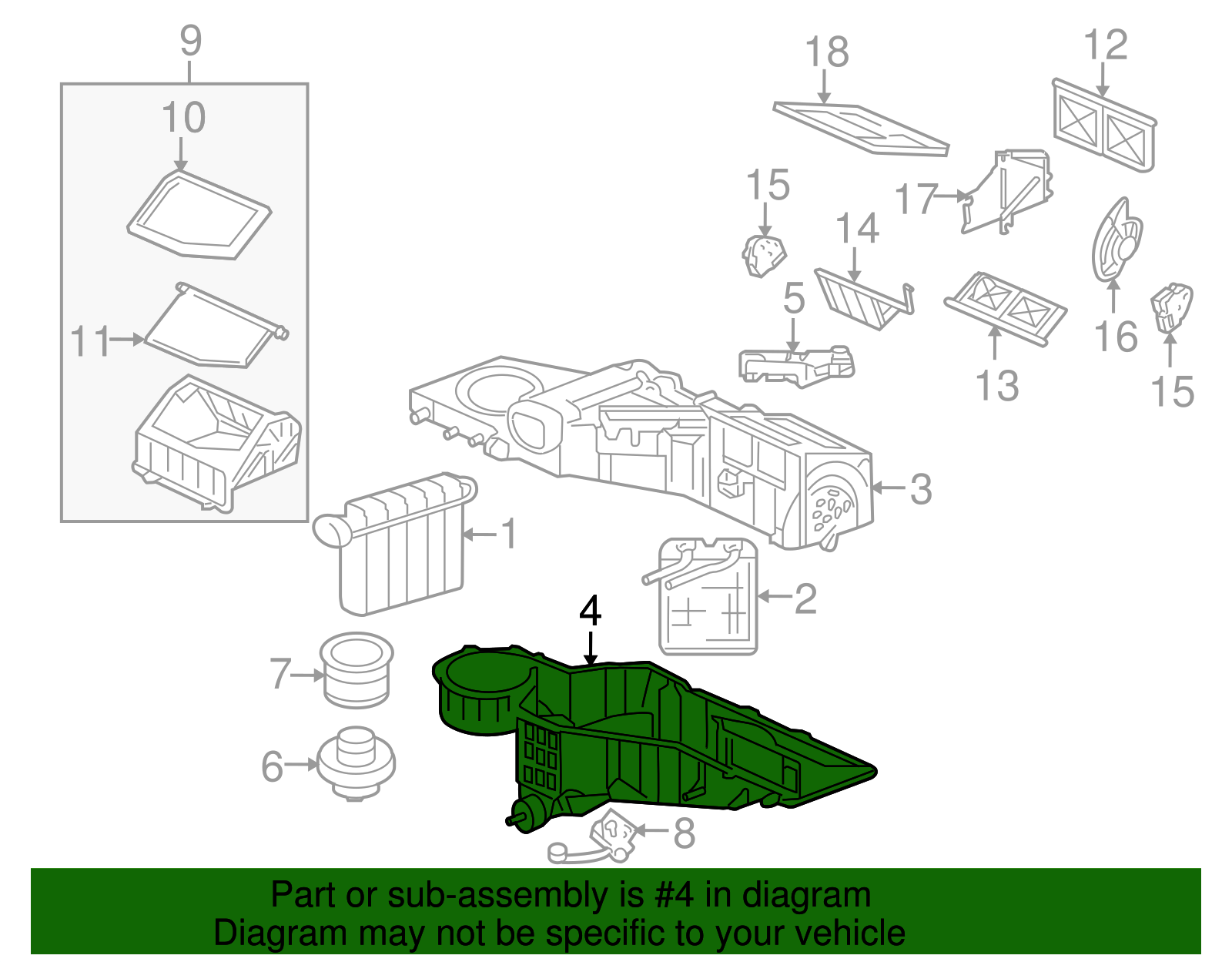 2003-2007 GM HVAC Heater, Air Conditioning Evaporator, and Blower ...