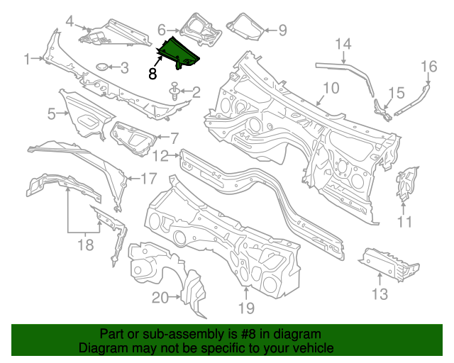 51717354545 - 2014-2021 BMW Cover Extension (51-71-7-354-545) | BMW of South Atlanta Parts