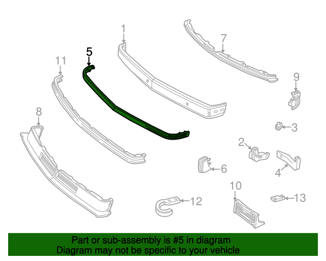 1988-1999 GM Front Bumper Rub Strip 15574114 GM | GMPartsDirect.com