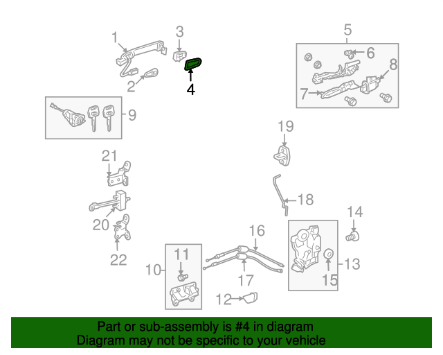 2003-2013 Toyota Exterior Door Handle Cover Gasket 69242-0E010 | Toyota ...