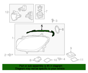 166-826-02-58 - Headlight Seal 2016-2019 Mercedes-Benz ...