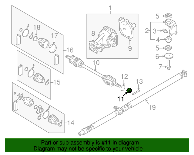 3885A009 - Axle Assembly Castle Nut 2006-2017 Mitsubishi | Mitsubishi ...